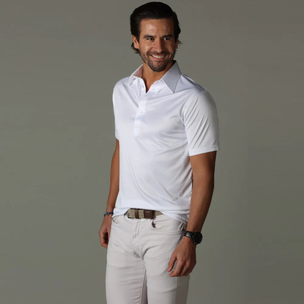 Collars & Co. Apparel - Original Fit Semi-Spread Dress Collar Polo Whi ...